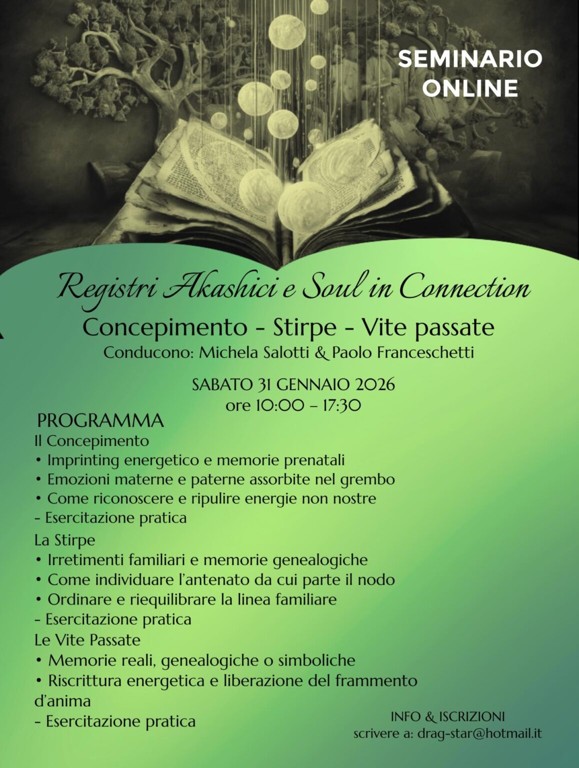 31 gennaio. Seminario Online: "Registri Akashici: Concepimento - Stirpe ...